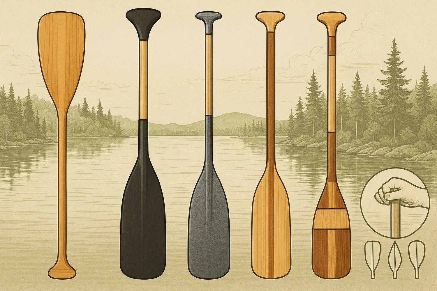 How to Choose the Best Canoe Paddle – Styles & Tips – True North Map Co