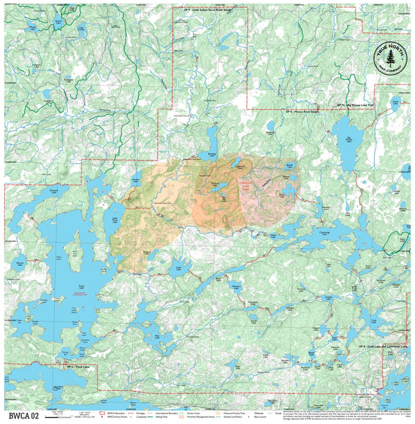 BWCA 02 – Boundary Waters Canoe Area Cloth Map – True North Map Co