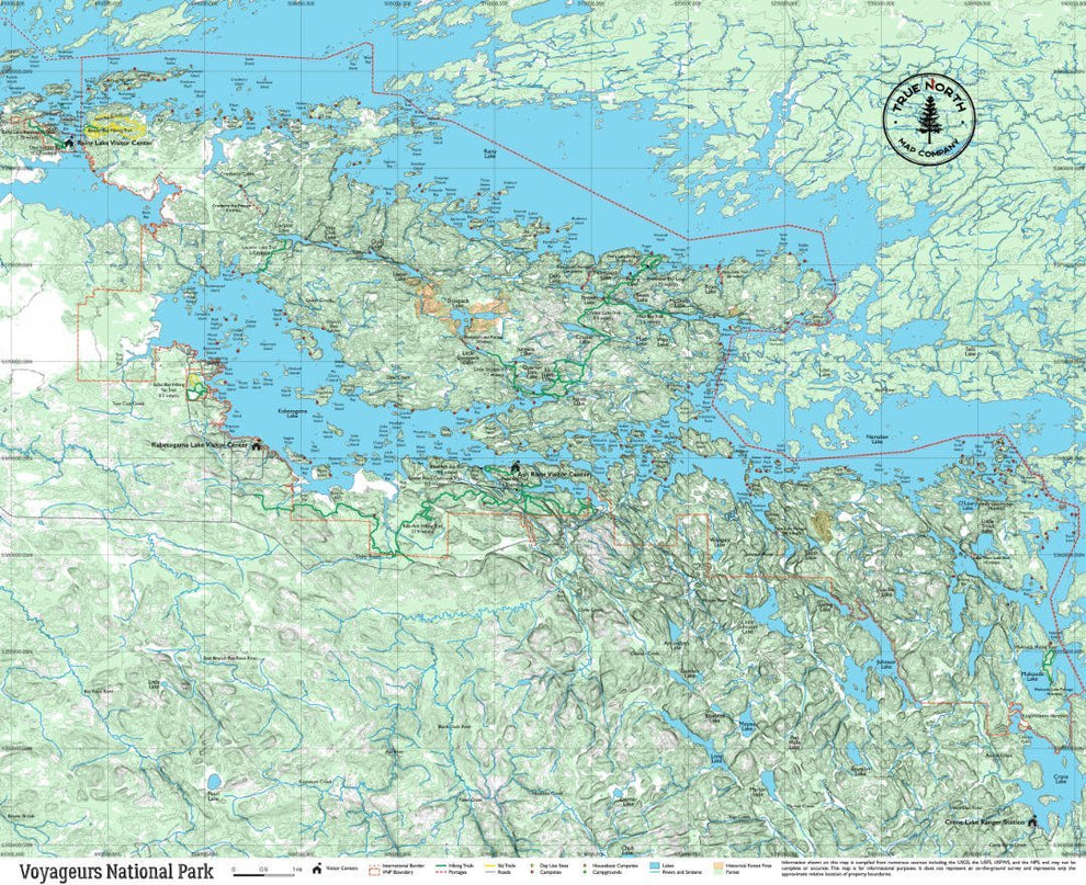 Voyageurs National Park Map – Durable Waterproof Cloth Map – True North ...
